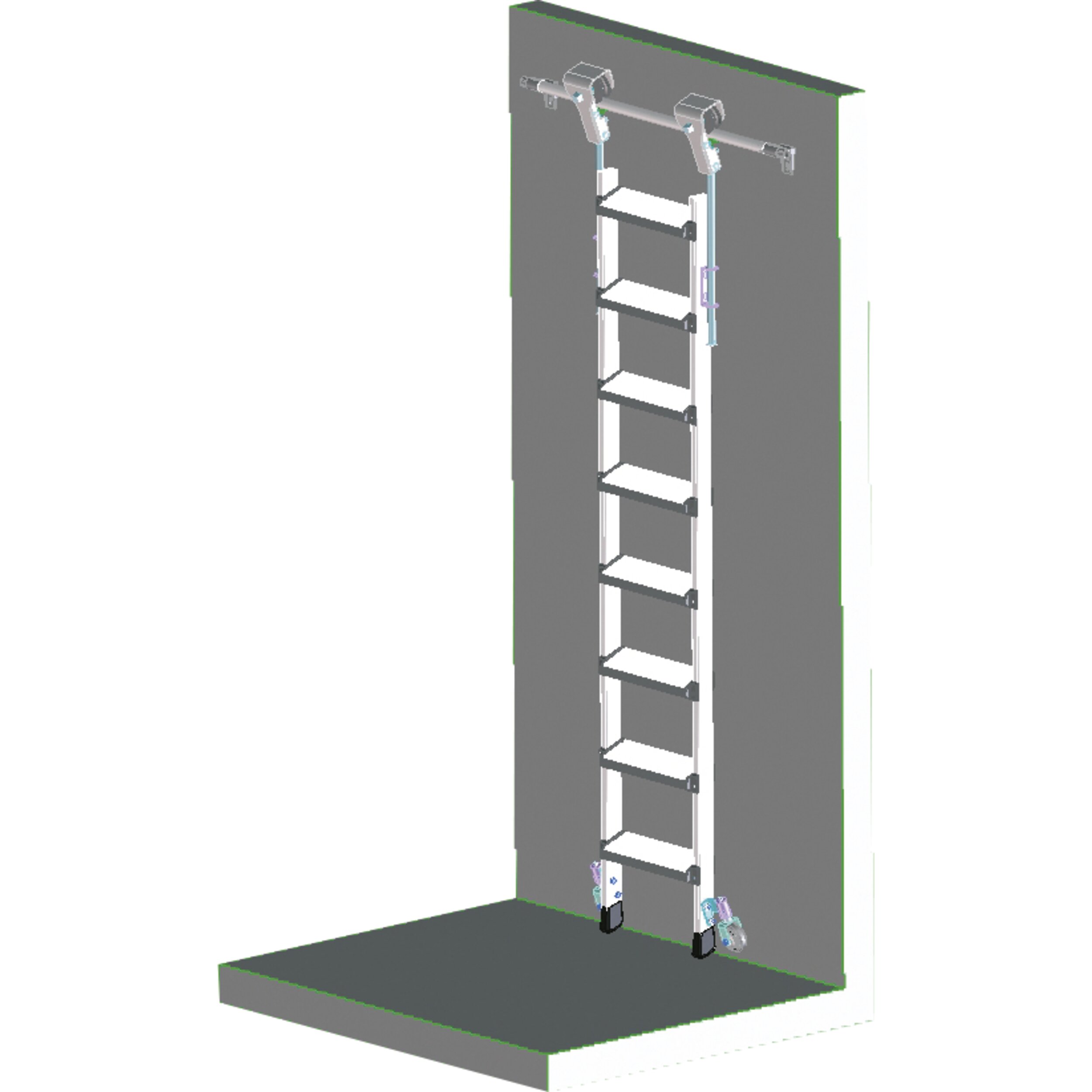 Comfortstep Trec LH | Escaleras de estantería con ruedas | ZARGES ...